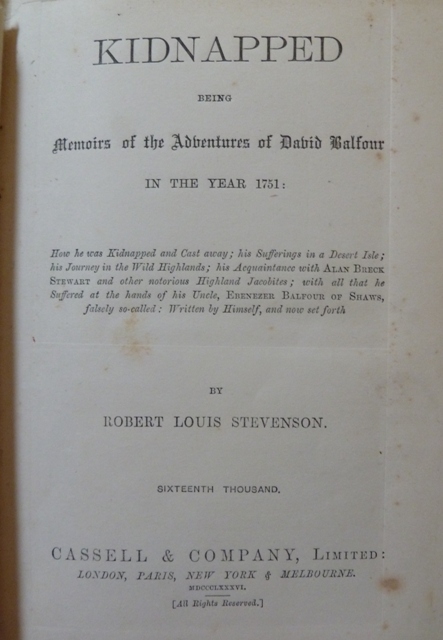 Kidnapped: Being memoirs of the adventures of David Balfour in the year ...