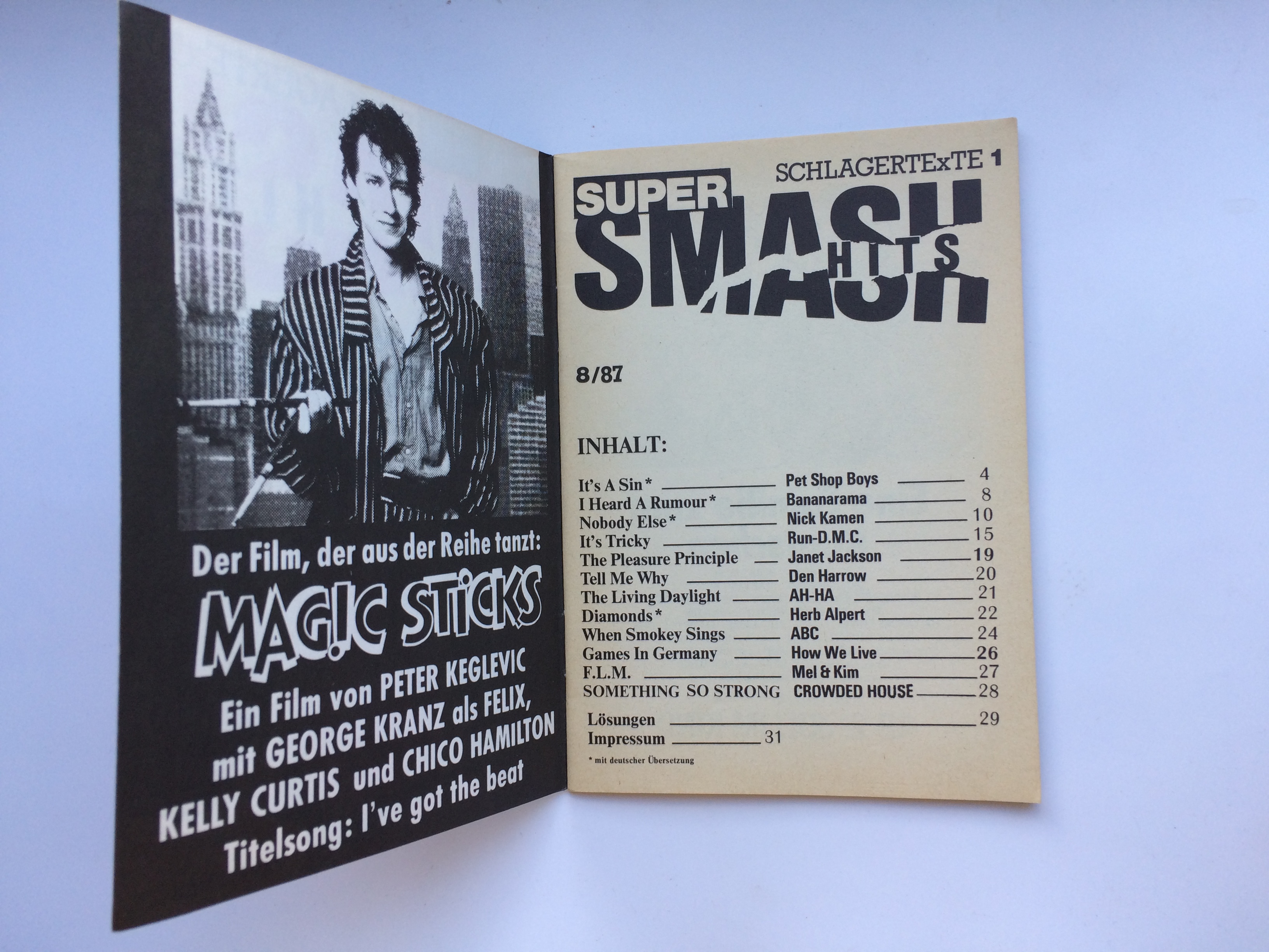 super Smash Hits Schlagertexte 8/87. Learn English the Pop Way ...