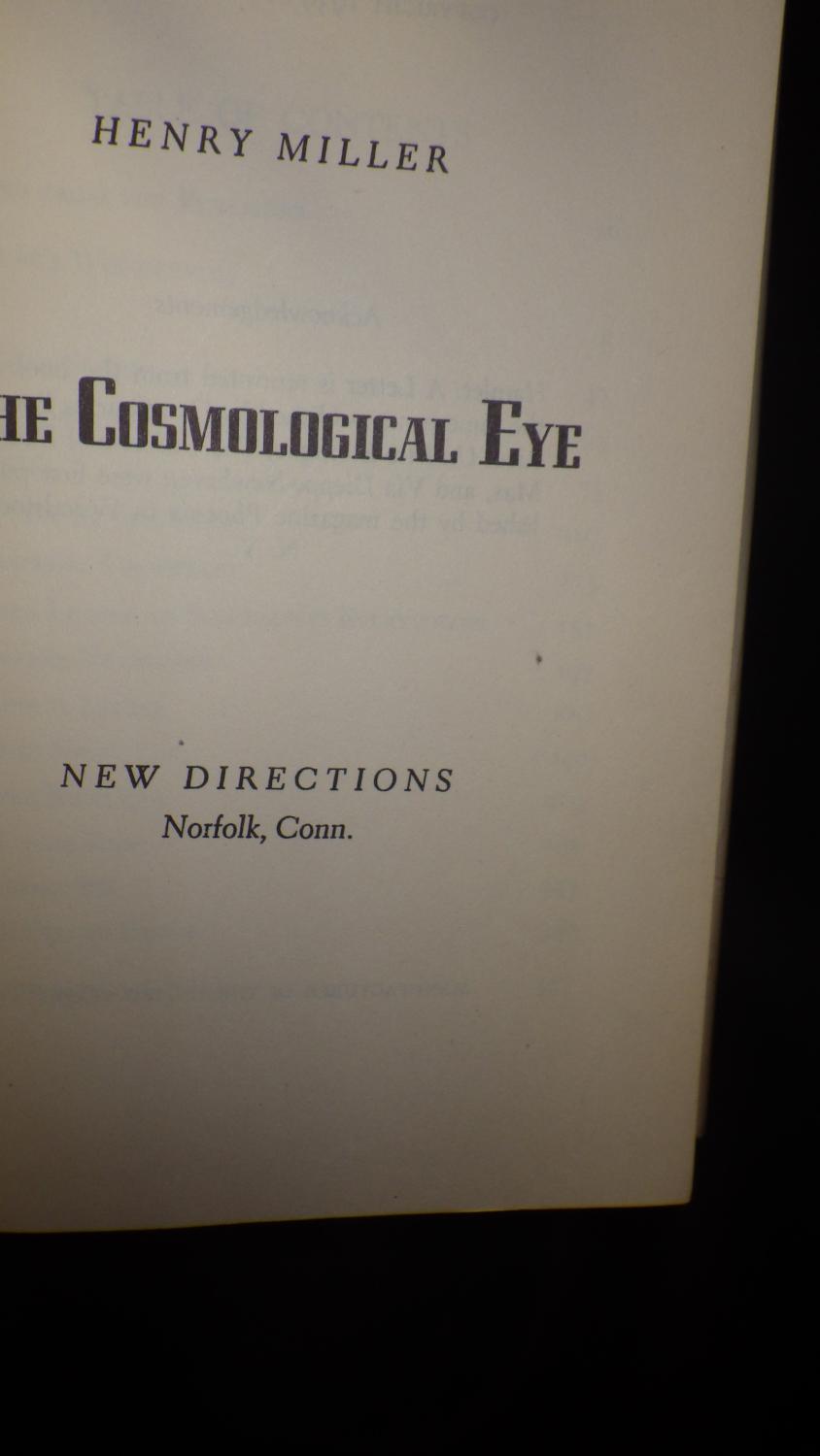 Cosmological Eye, The ( Great Dust Jacket of Clouds & Eye ) by Henry ...