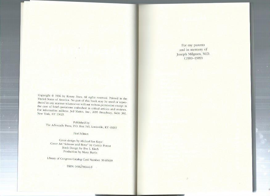 ANESTHESIA : Poems by Fries, Kenny: As New Soft cover (1996) 1st ...