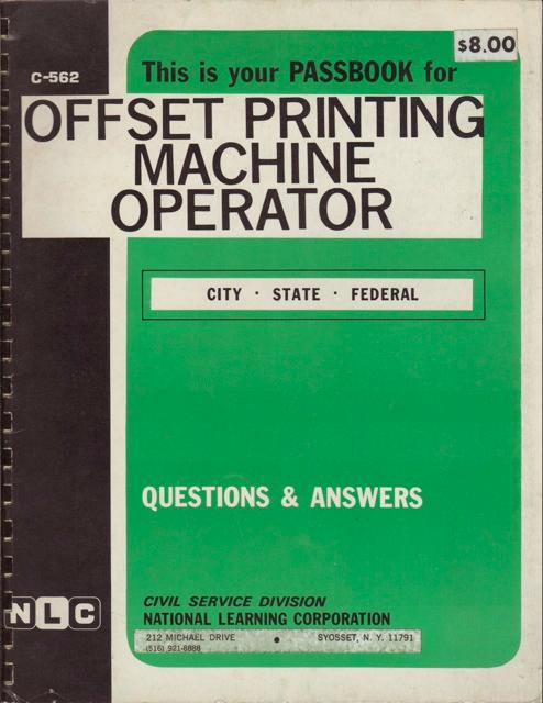 OFFSET PRINTING MACHINE OPERATOR: Questions and Answers. Passbook ...