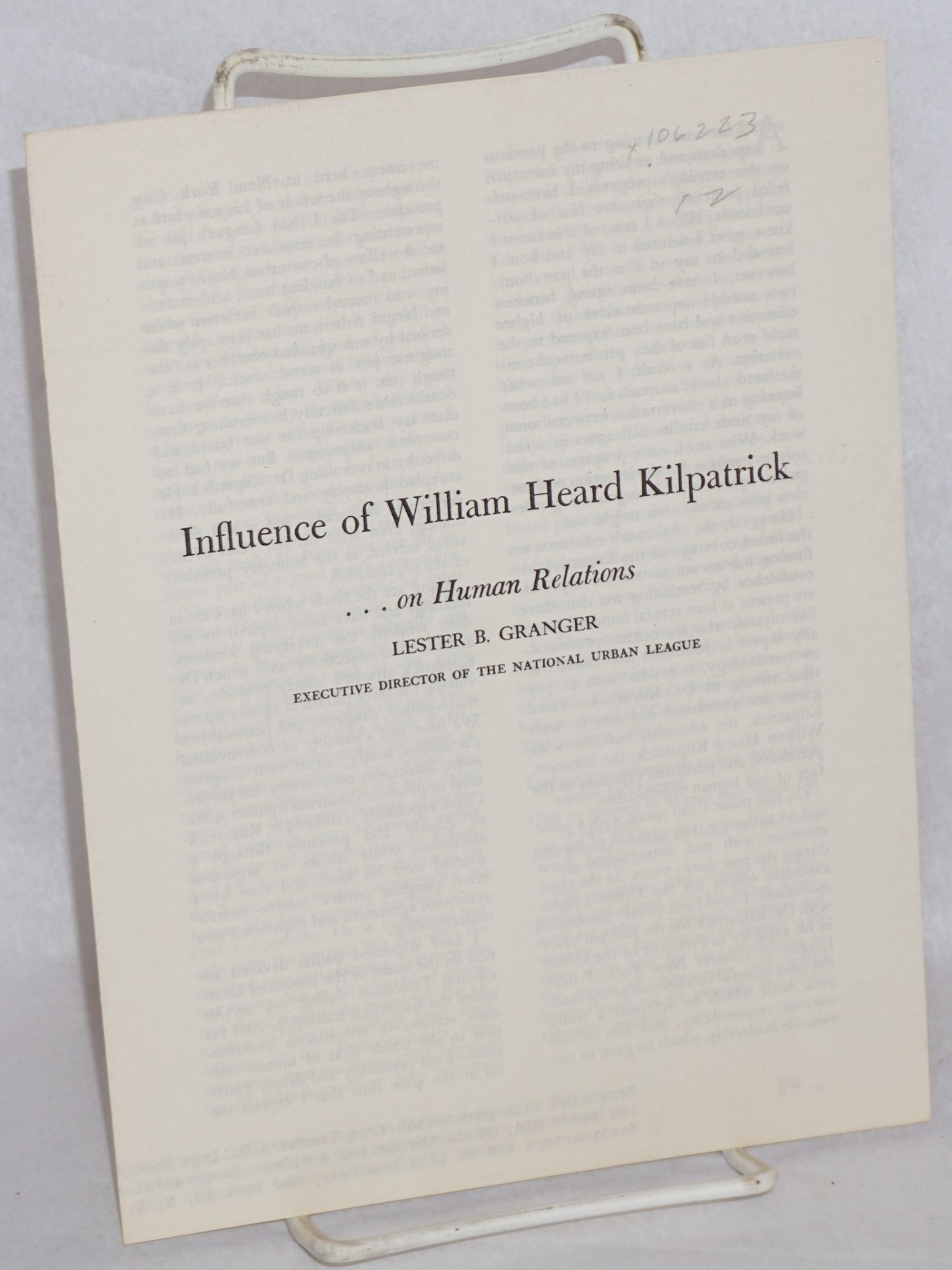 Influence of William Heard Kilpatrick.on human relations by Granger ...