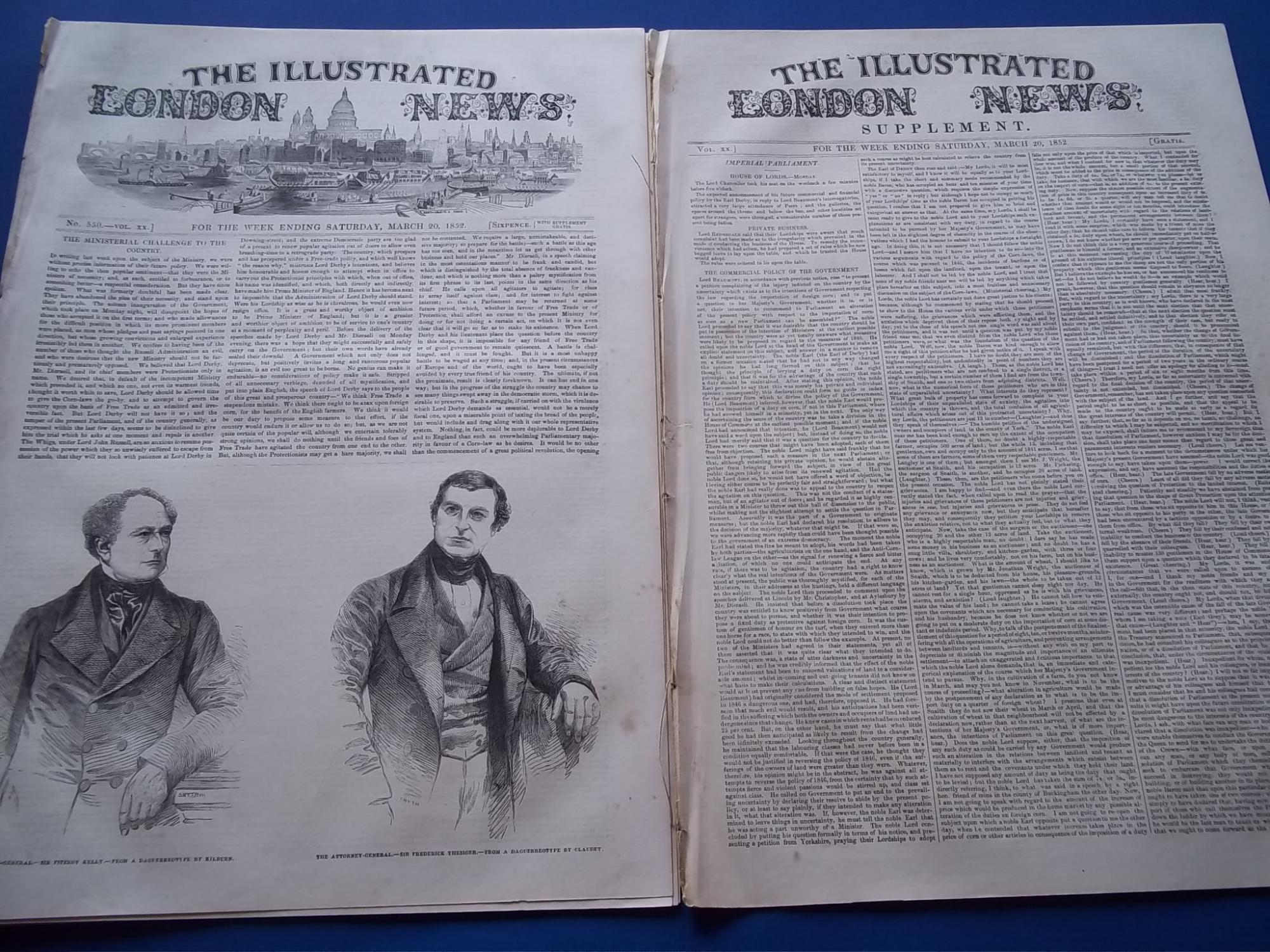 The Illustrated London News (Single Complete Issue: Vol. XX No. 550 ...