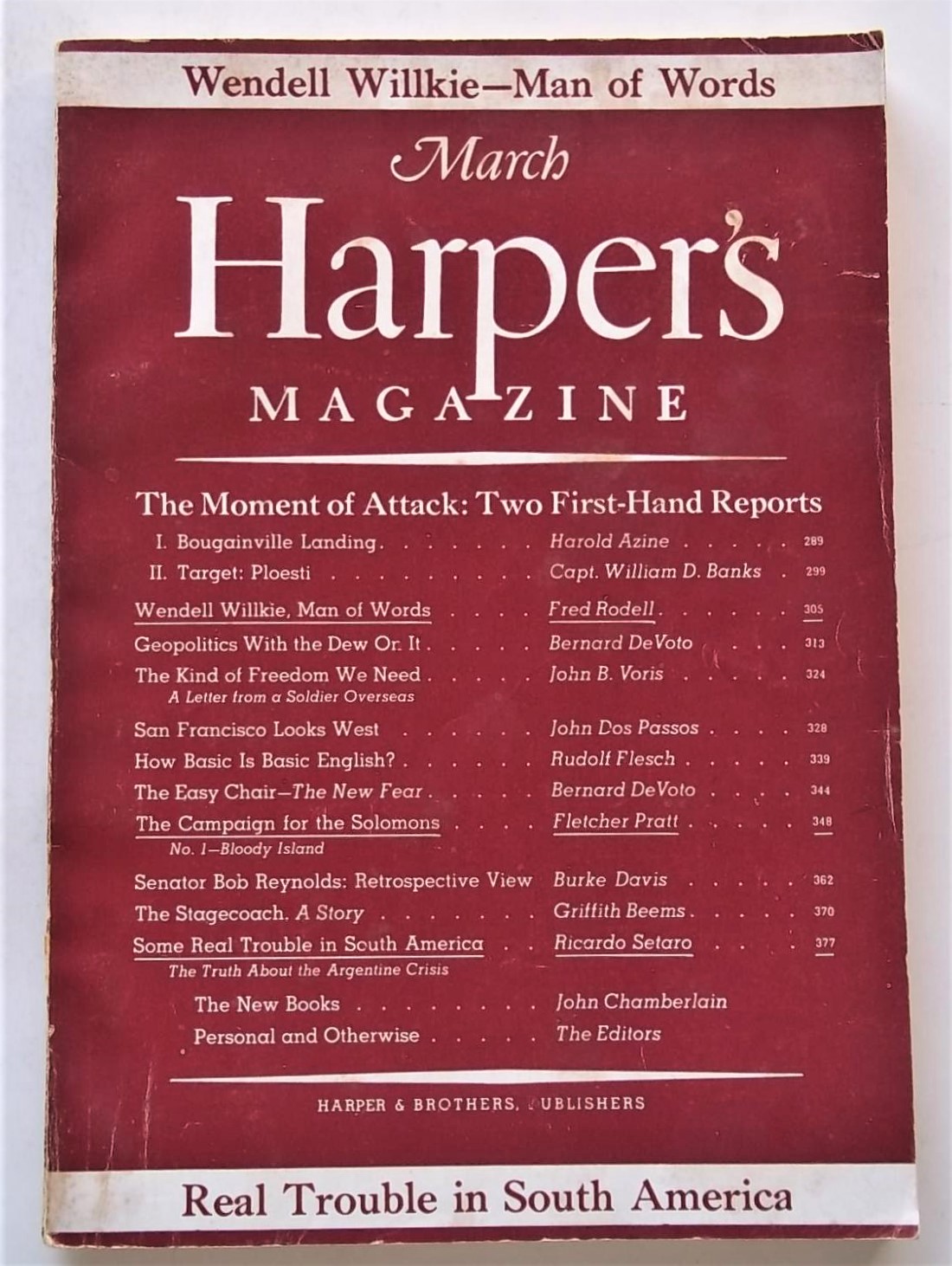 Harper's Magazine (No. 1126, March 1944) (Harpers) by Frederick L ...