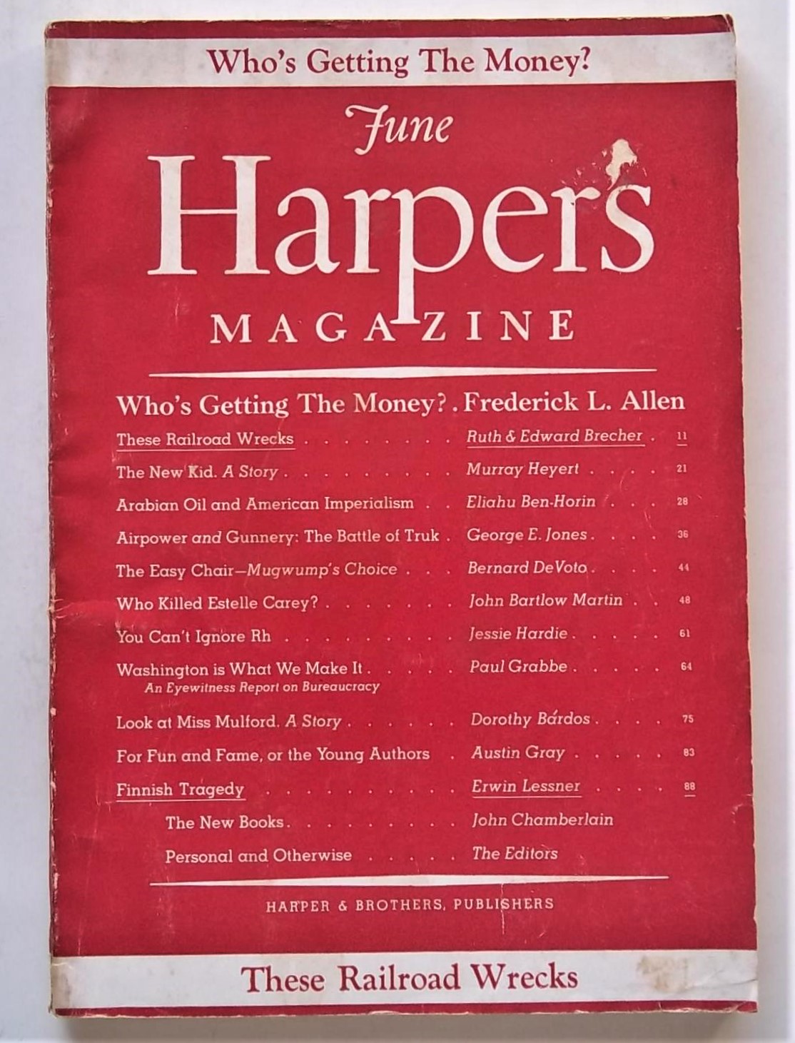 Harper's Magazine (No. 1129, June 1944) (Harpers) by Frederick L. Allen ...