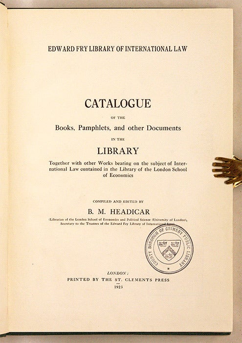 Catalogue of the Books, Pamphlets, And Other Documents in the Library ...