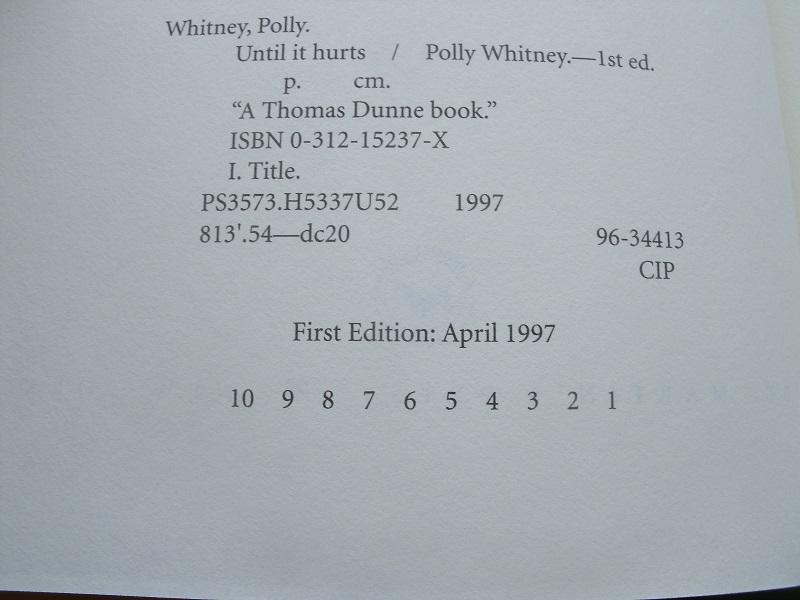 Until it Hurts by Whitney, Polly: Near Fine Hardcover (1997) 1st ...