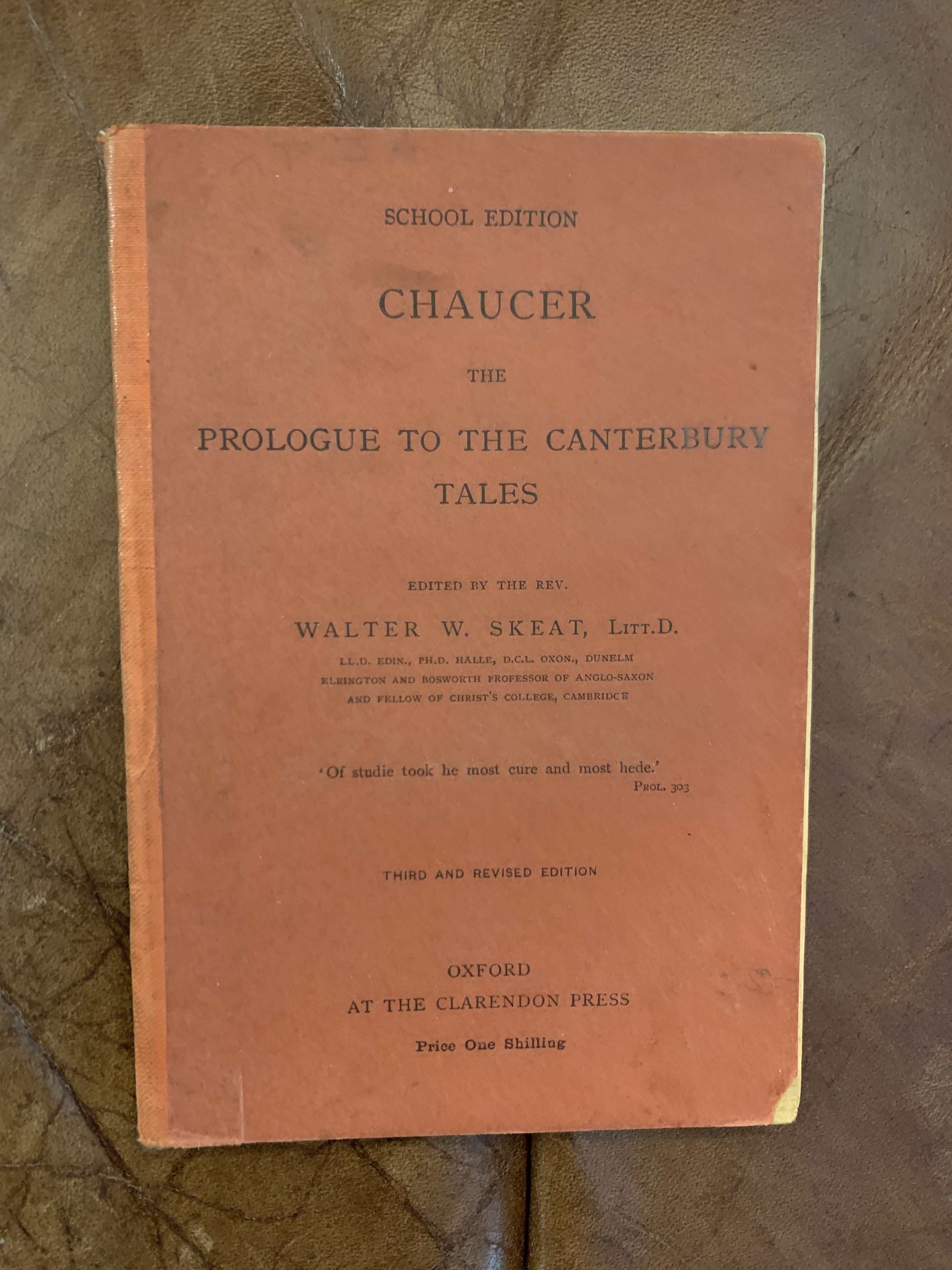 School Edition Chaucer The Prologue To The Canterbury Tales Edited ...