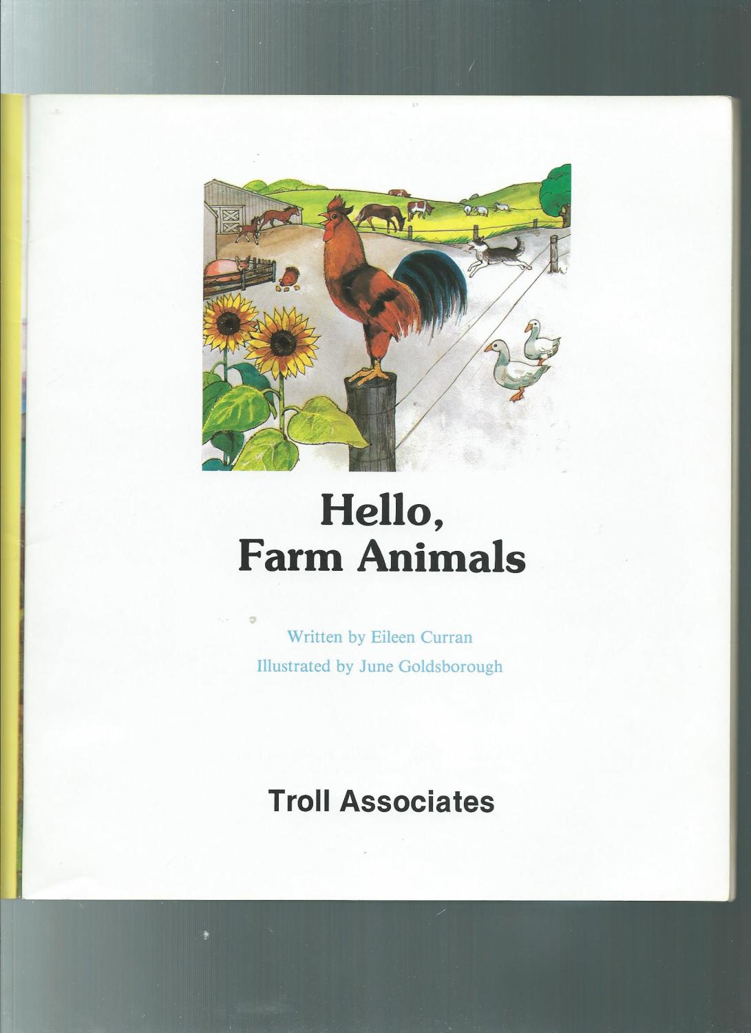 HELLO, FARM ANIMALS by Curran, Eileen / illust.by June Goldsborough ...