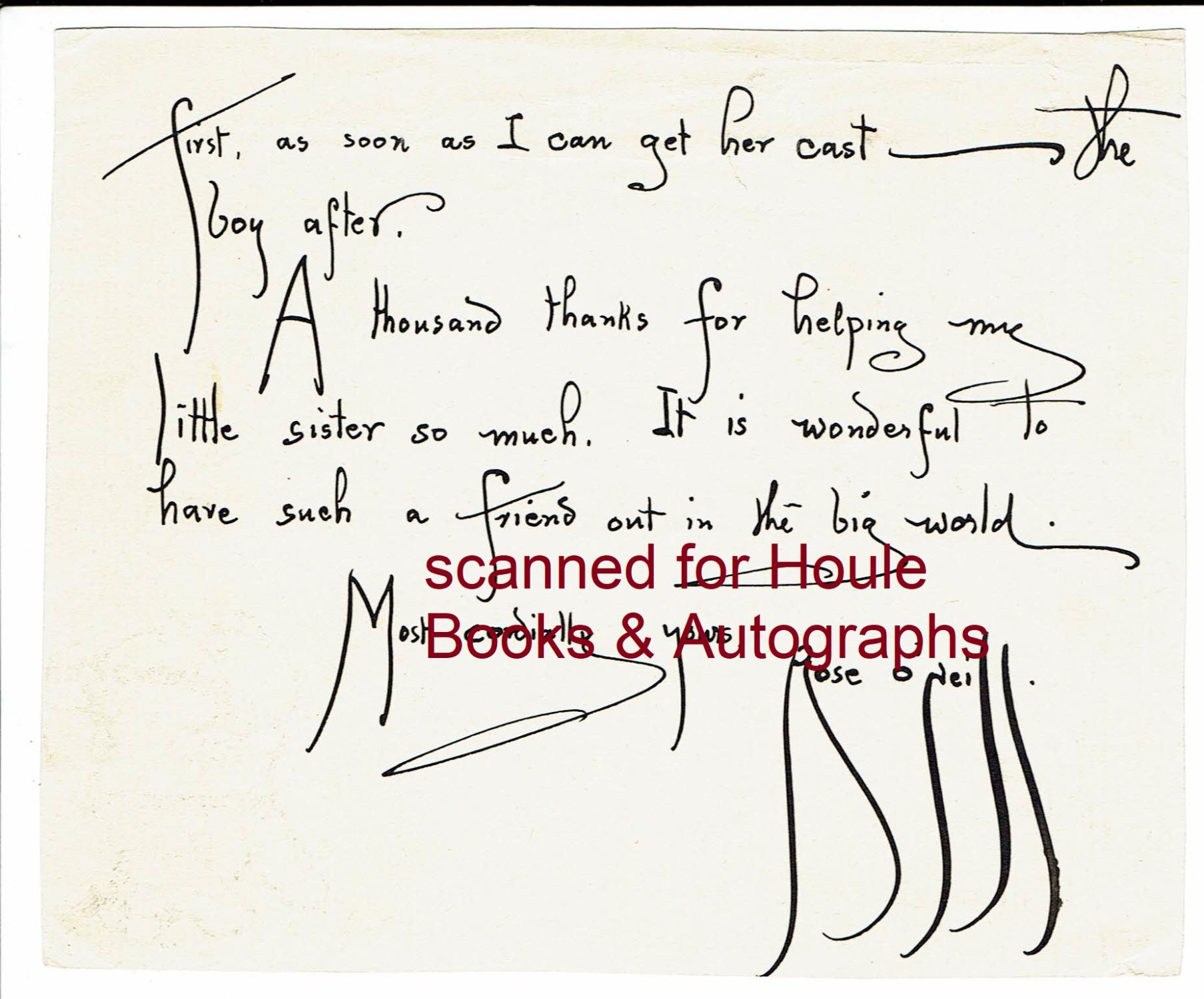 Autograph Letter Signed, On her Kewpie Illustrated Stationery, with an ...