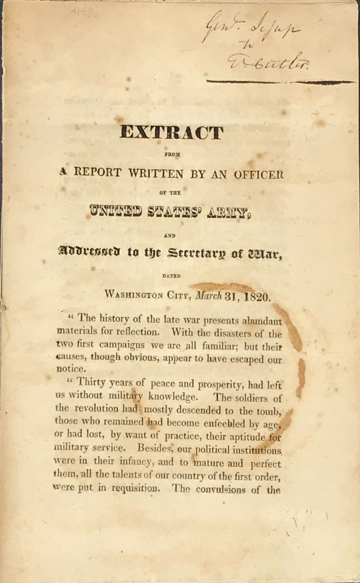 EXTRACT FROM A REPORT WRITTEN BY AN OFFICER OF THE UNITED STATES ARMY ...