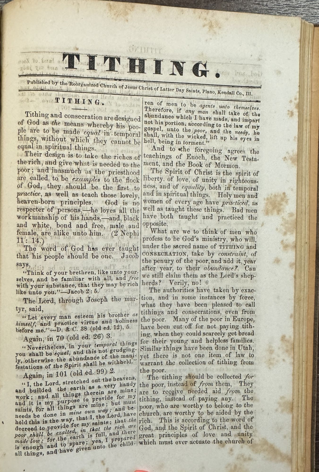 TWENTY-SEVEN PAMPHLETS ISSUED BY THE REORGANIZED CHURCH OF JESUS CHRIST ...