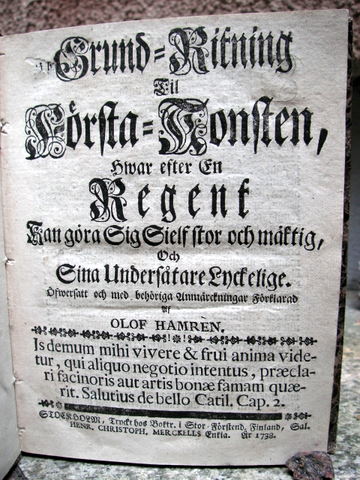Grund-ritning til första-konsten, hwar efter en regent kan göra sig ...
