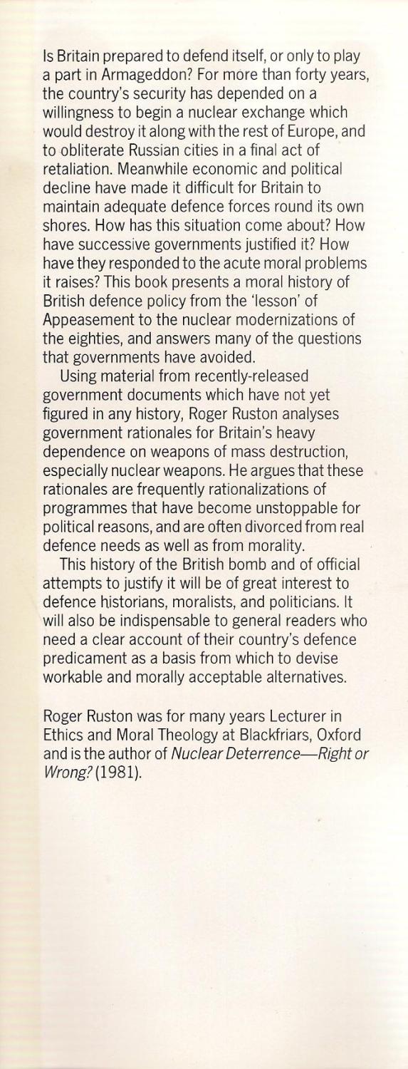 A Say in the End of the World : Morals and British Nuclear Weapons ...