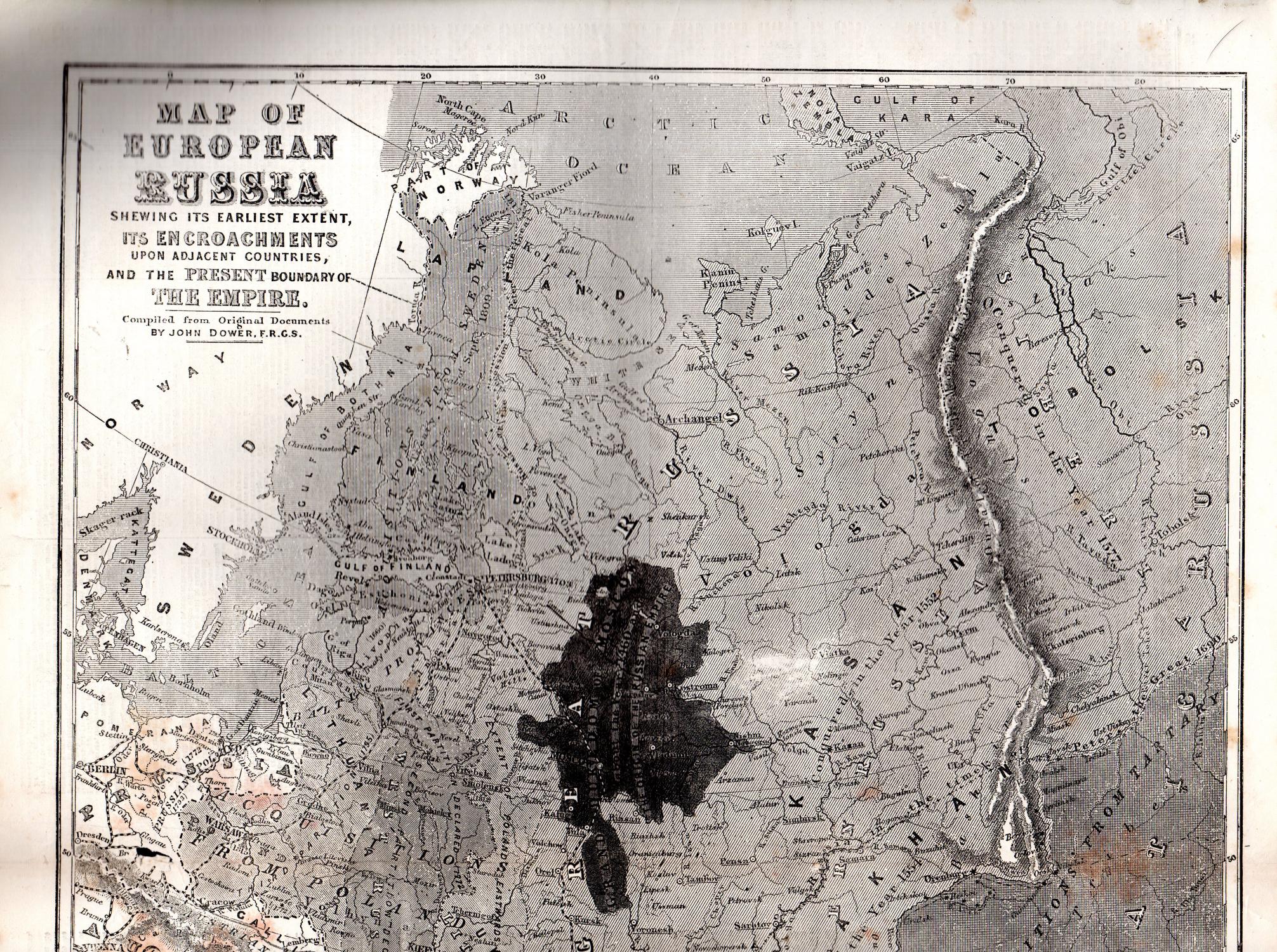 MAP:'Map of European Russia Shewing Its.Present Boundary'.engraving ...