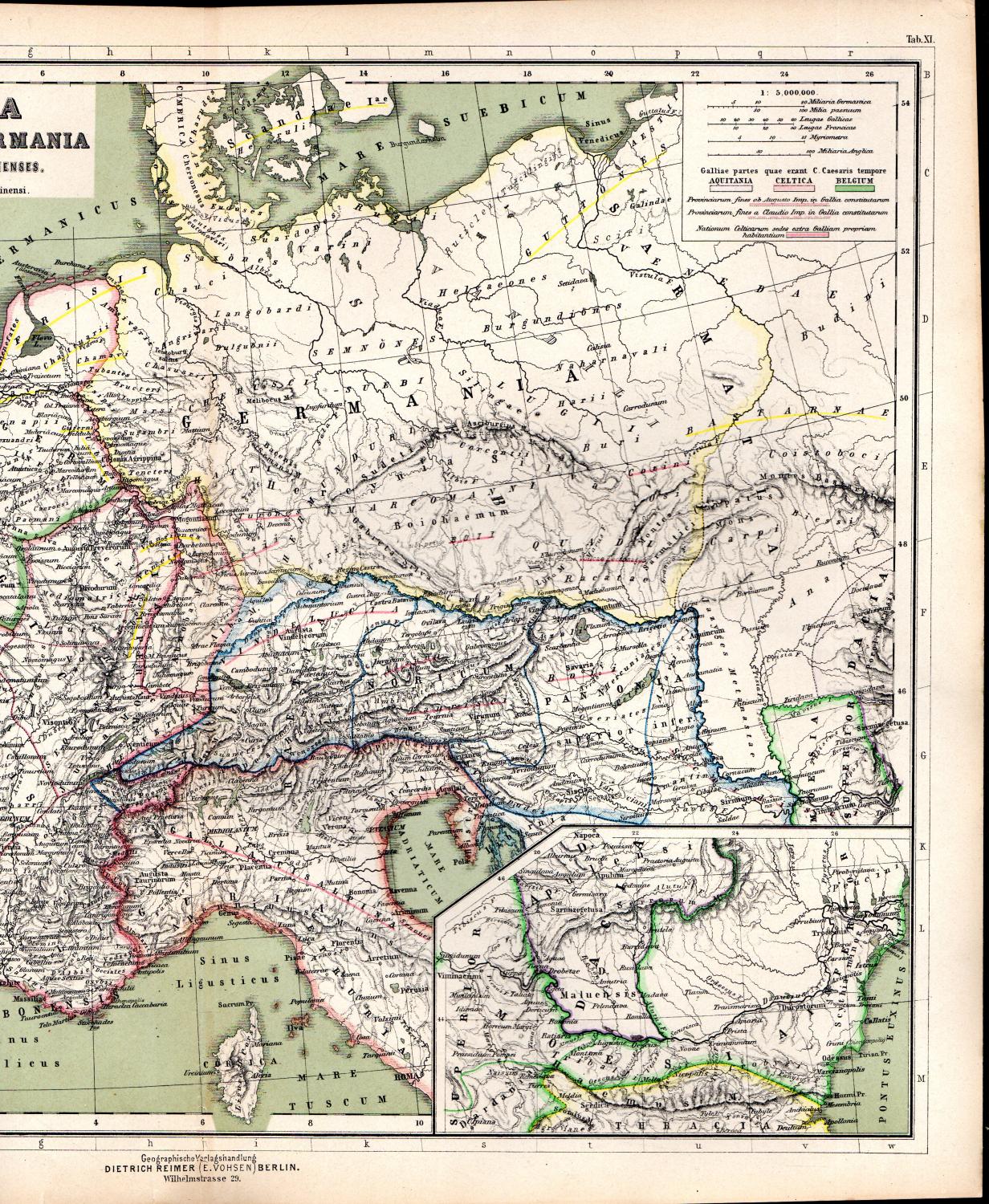 MAP: "Gallia Britania, Germania". map from Atlas Antiquus (Maps of the ...