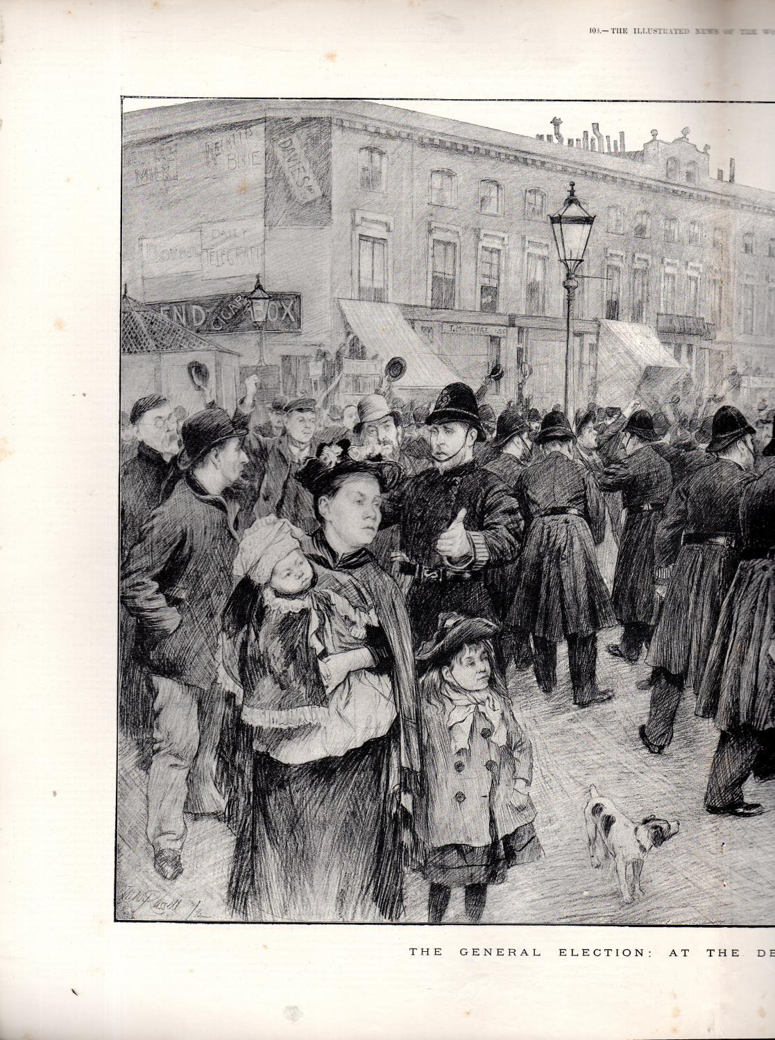 ENGRAVING:'The General Election: At the Declaration of the Poll ...