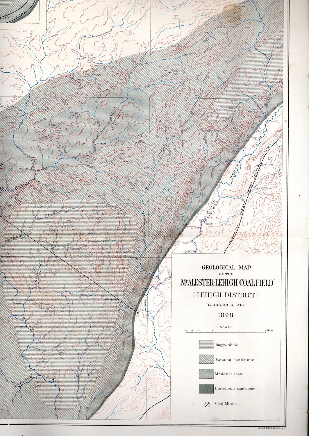 MAP: "Geological Map of the McAlester-LeHigh Coal-Field" (Pennsylvania ...