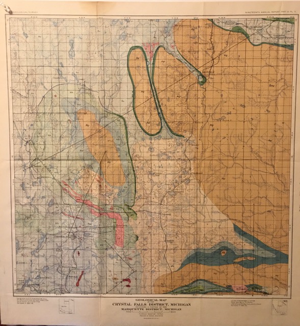 Geological Map of the Crystal Falls Dictrict, Michigan, including a ...