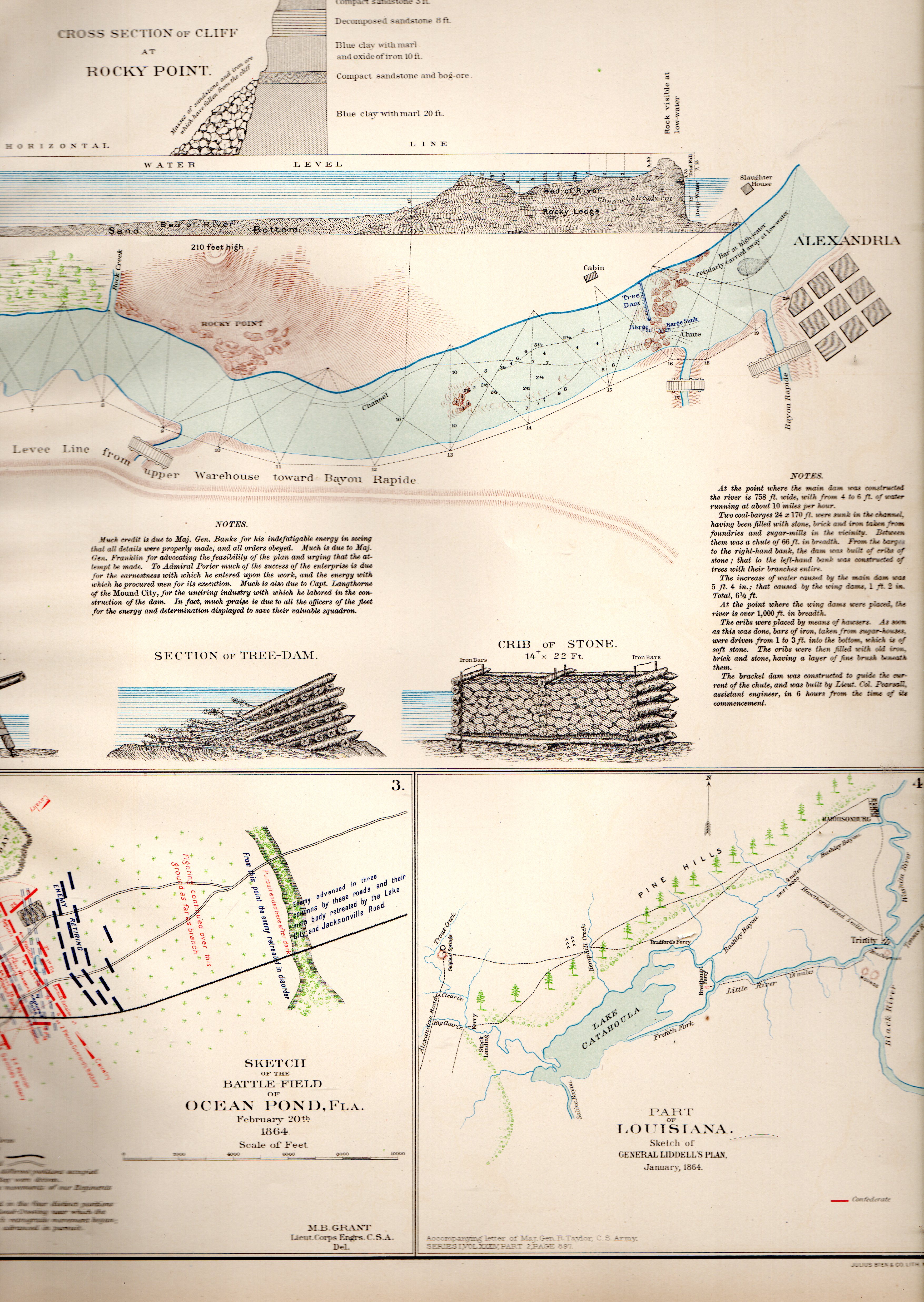 MAP: Section Including Falls and Dam of Red River: Rocky Point & Ocean ...