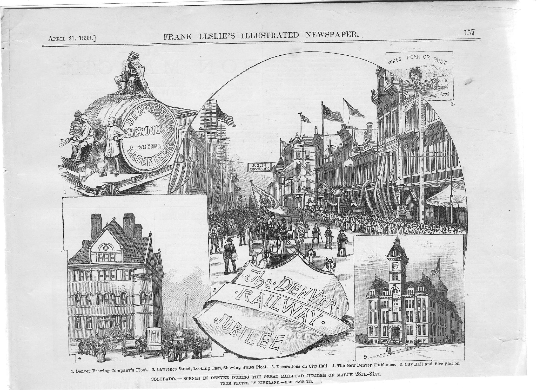 ENGRAVING: 'Colorado-Grand Jubilee at Denver, March 28-31st, 1888 ...
