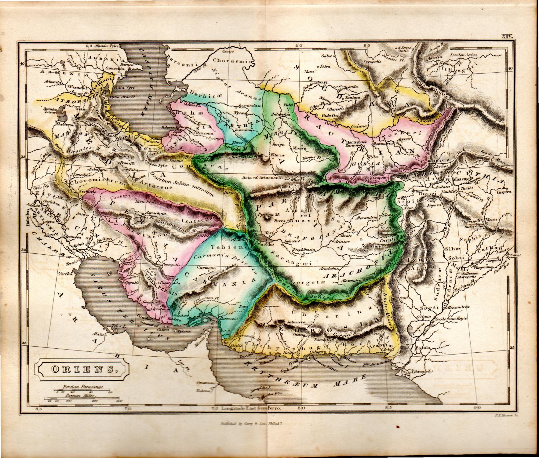MAP: "Oriens" (Atlas of Antient Geography Plate XIV) by Hanun, P.E ...