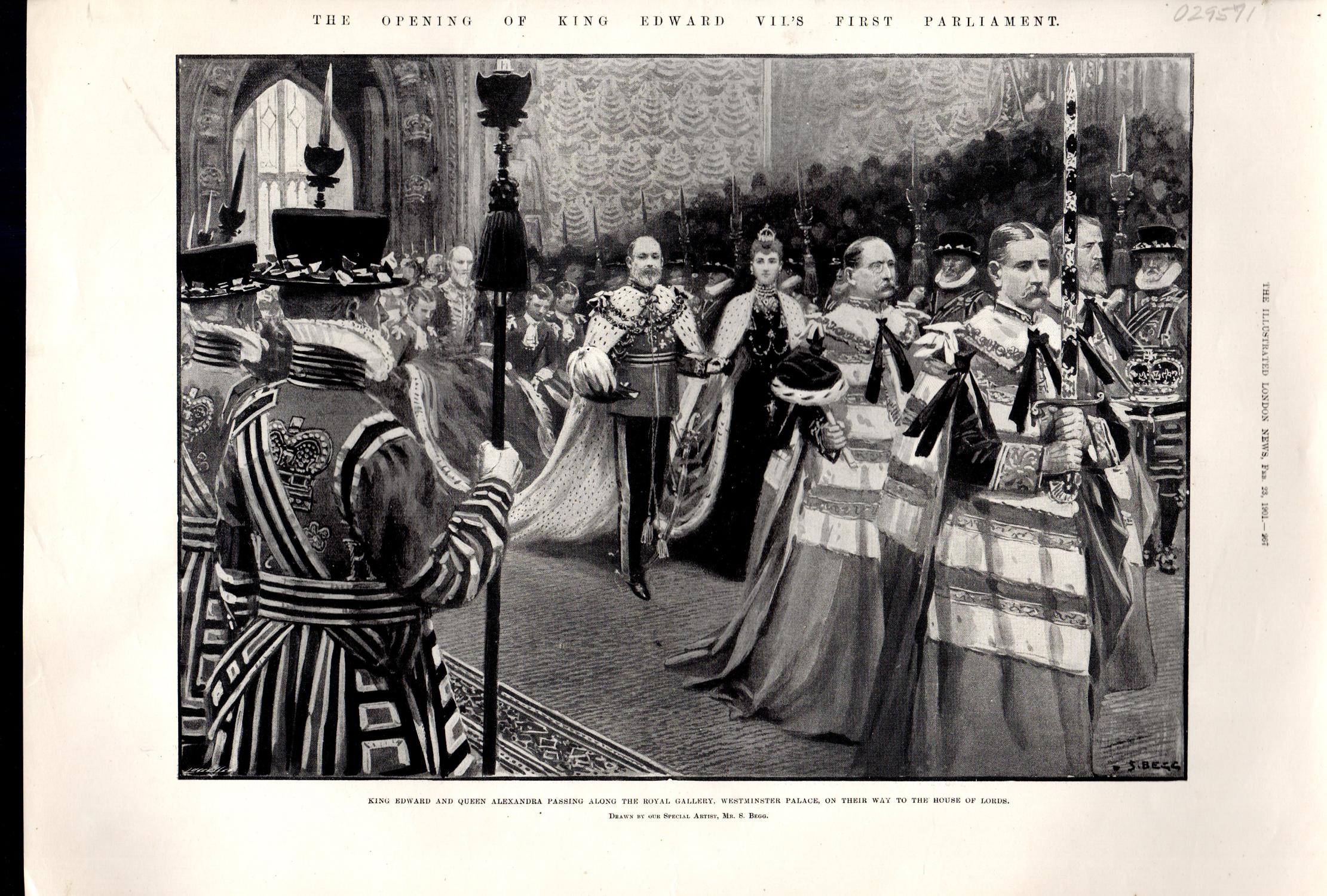 ENGRAVING:'The Opening of King Edward VII's First Parliament' '.from ...