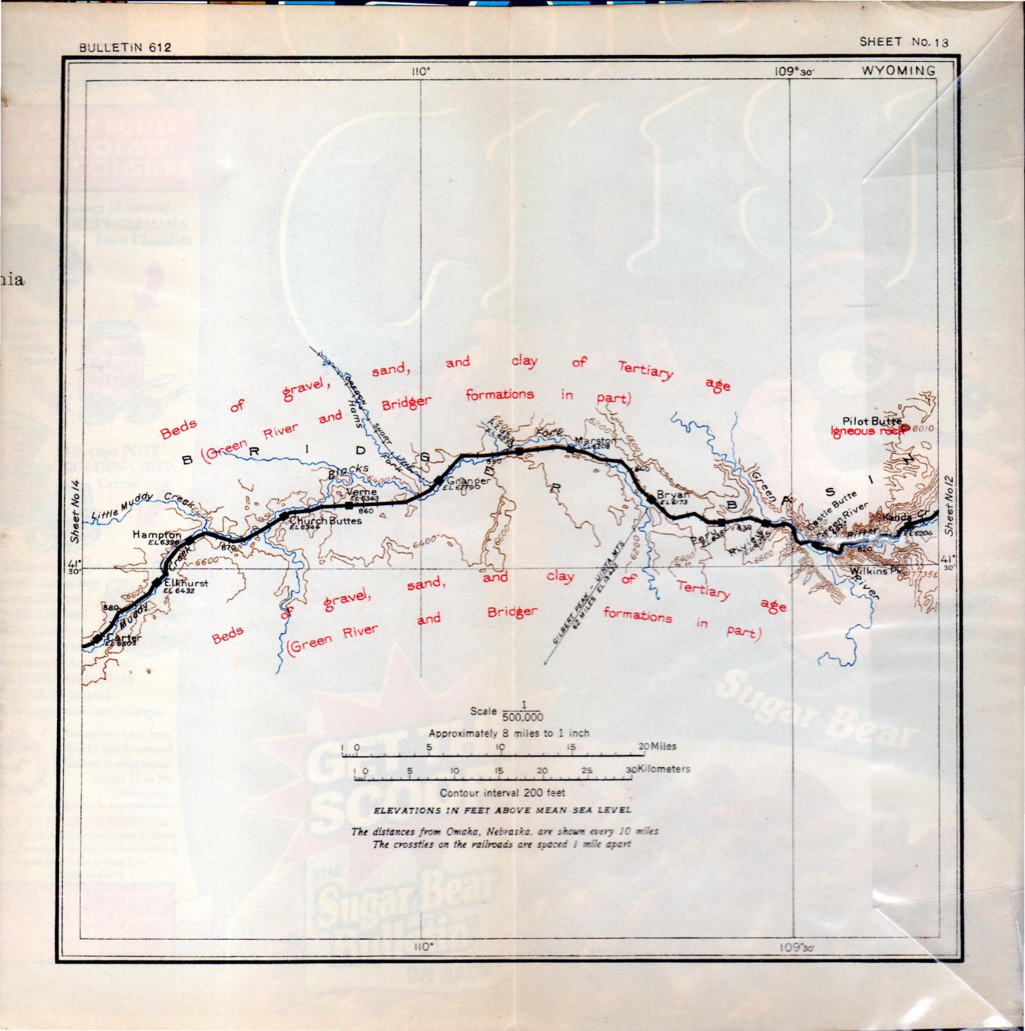 MAP: Sheet#13: Geologic & Topographic Map of the Overland Route from ...