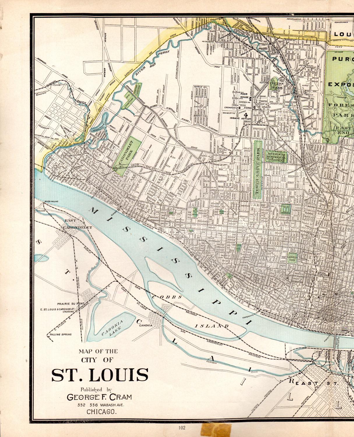 MAP :'St. Louis'.From Cram's Superior Reference Atlas of Kansas & The ...