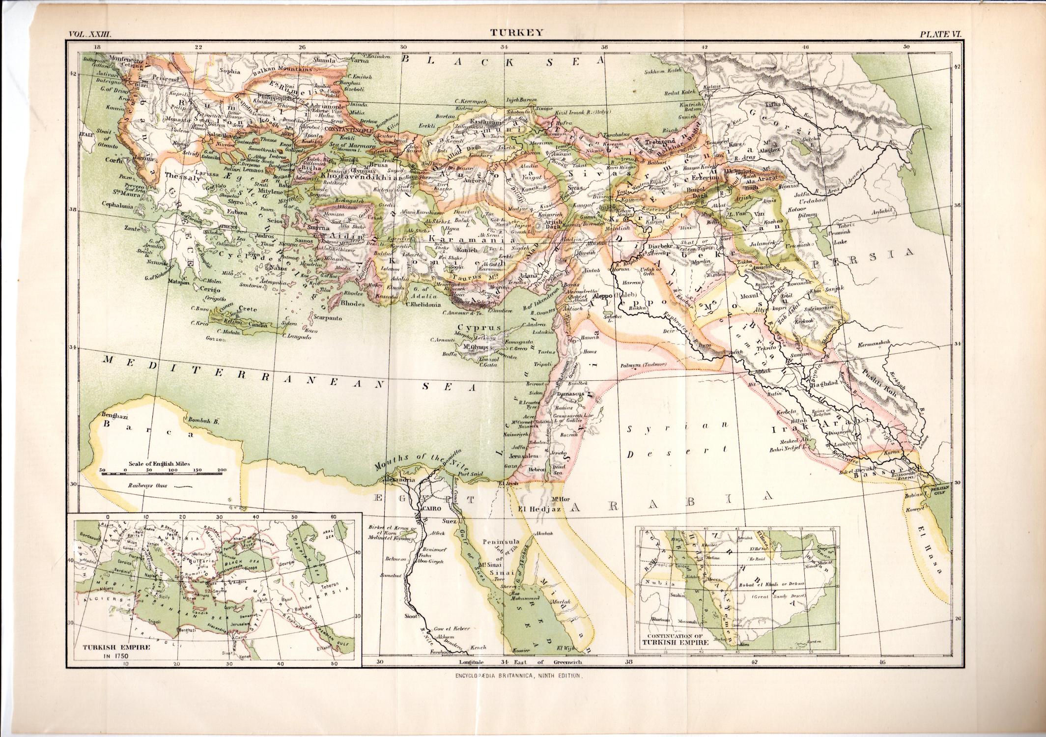 MAP: 'Turkey'.map from Encyclopaedia Britannica, Ninth Editon by ...