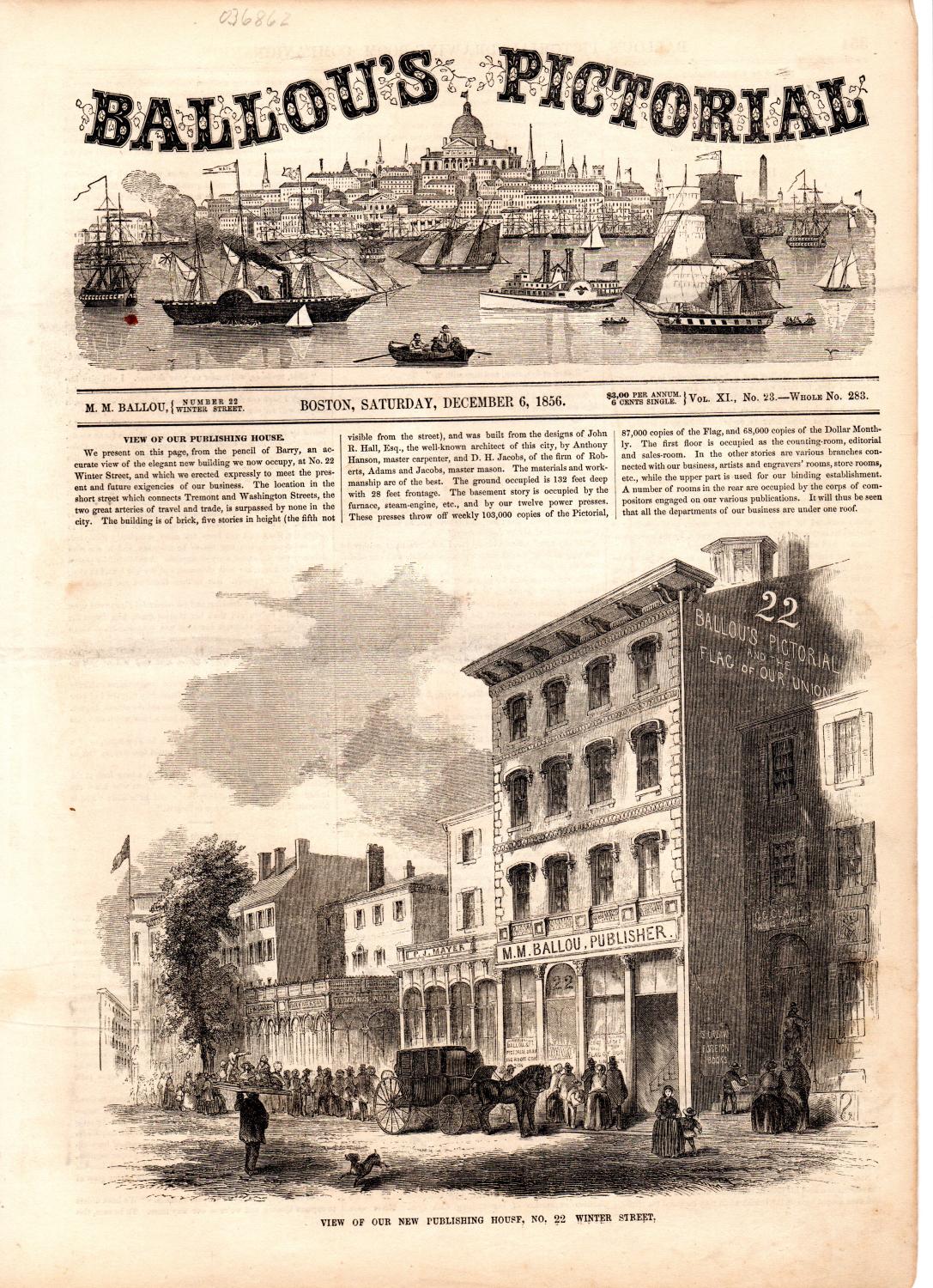 PRINT: "View of Our New Publishing House".text & engraving from Ballou ...