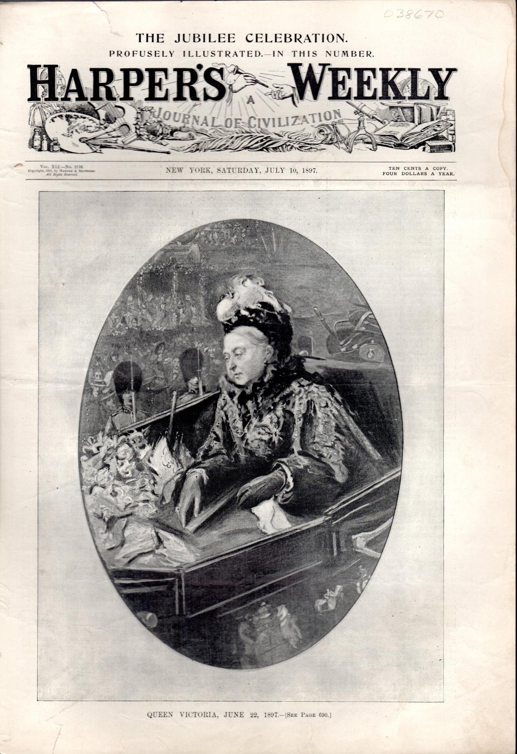 ENGRAVING: "Queen Victoria, June 22, 1897".engraving from Harper's ...