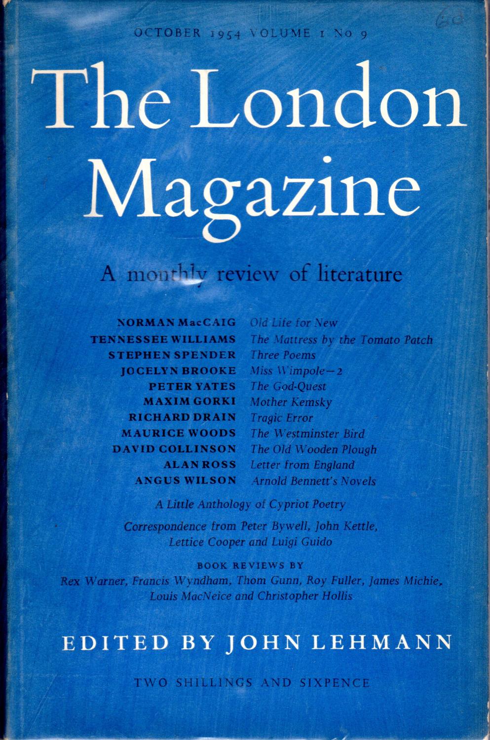 The London Magazine, October 1954; Volume 1, No. 9 by London Magazine ...