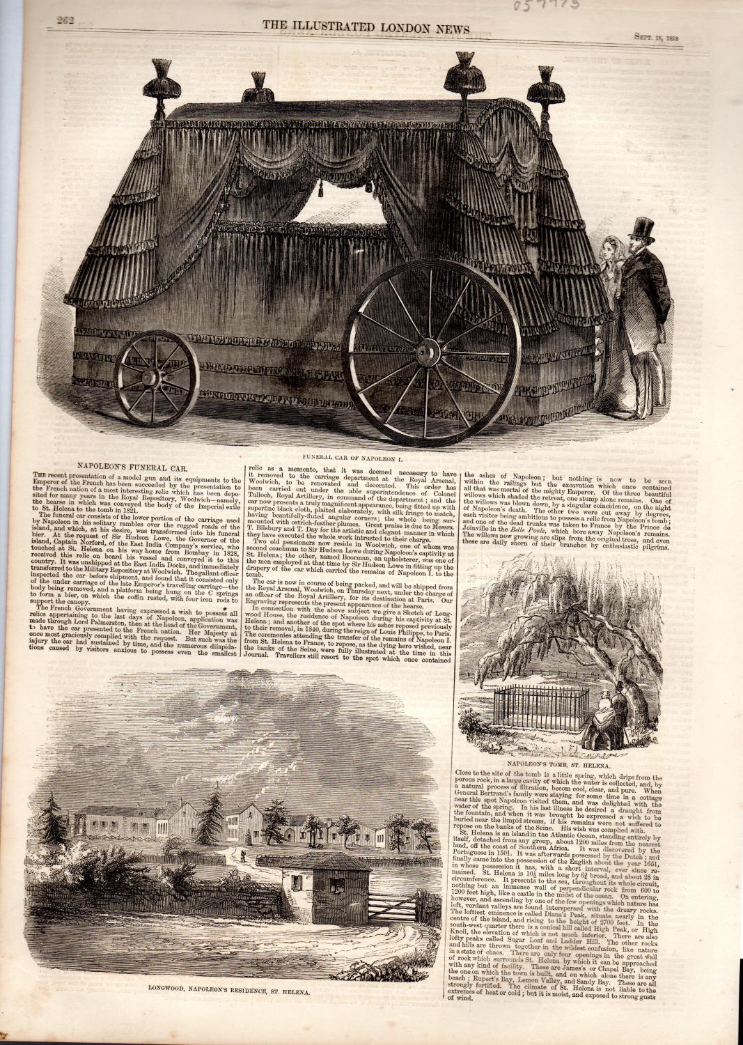 ENGRAVING:"Napoleon's Funeral Car" . engraving from the Illustated ...