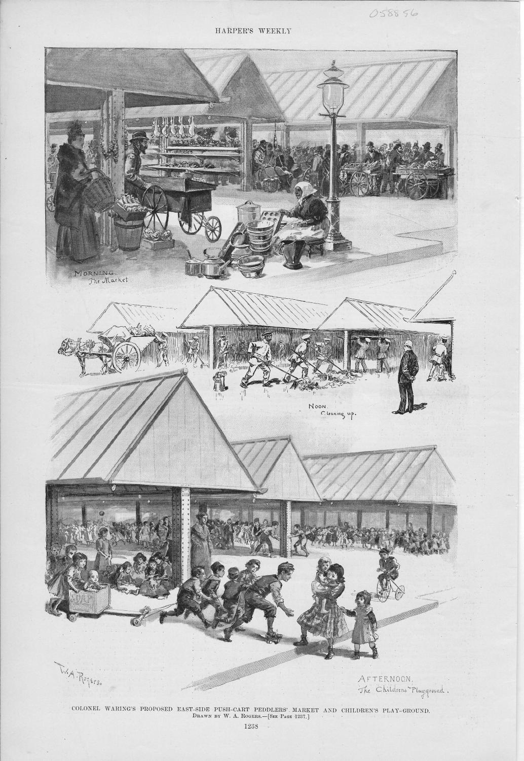 ENGRAVING: "Colonel Waring's Proposed East-side Push-Cart Peddler's ...