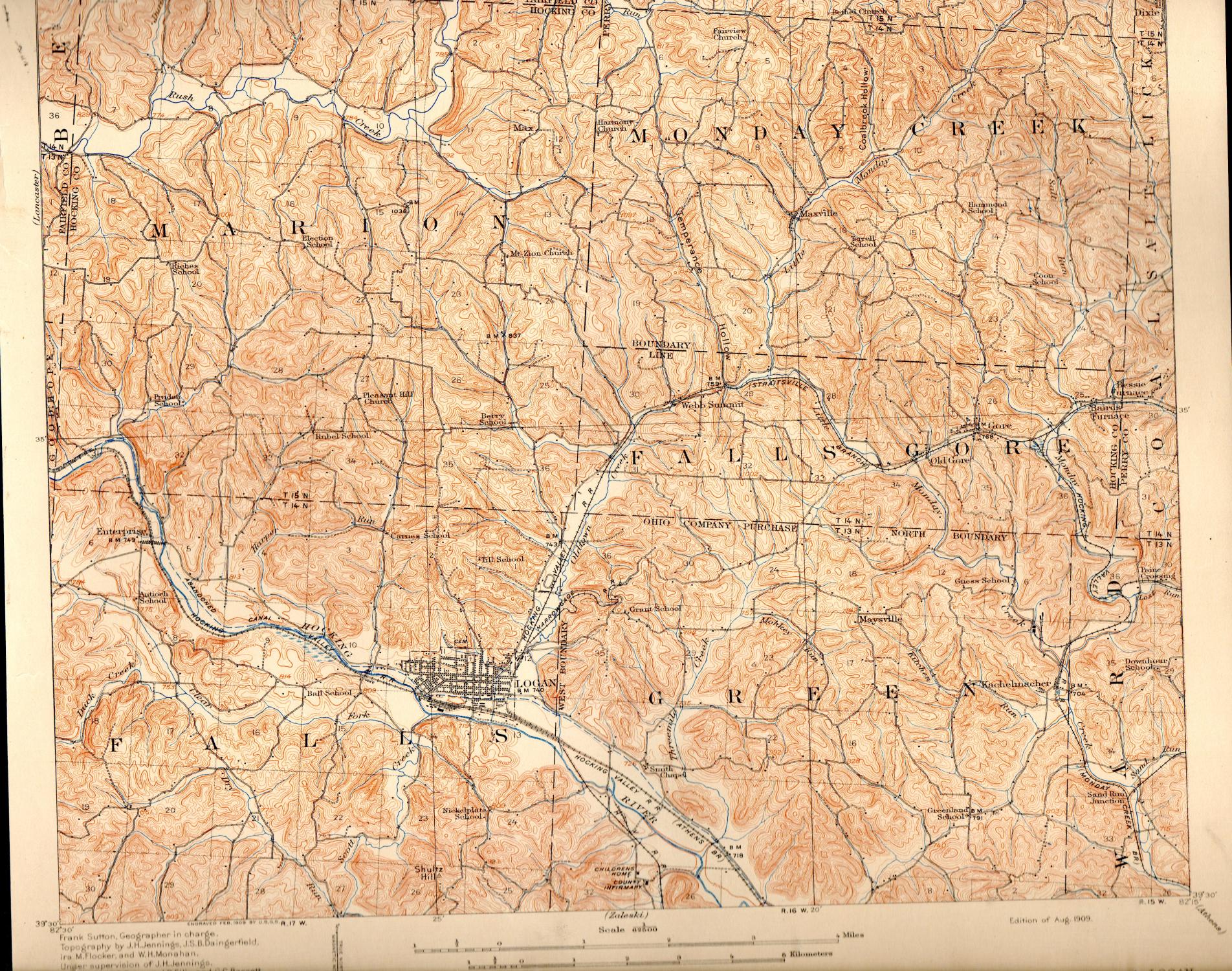 MAP: "Ohio: Logan Quadrangle".from Topographical Maps of the United ...