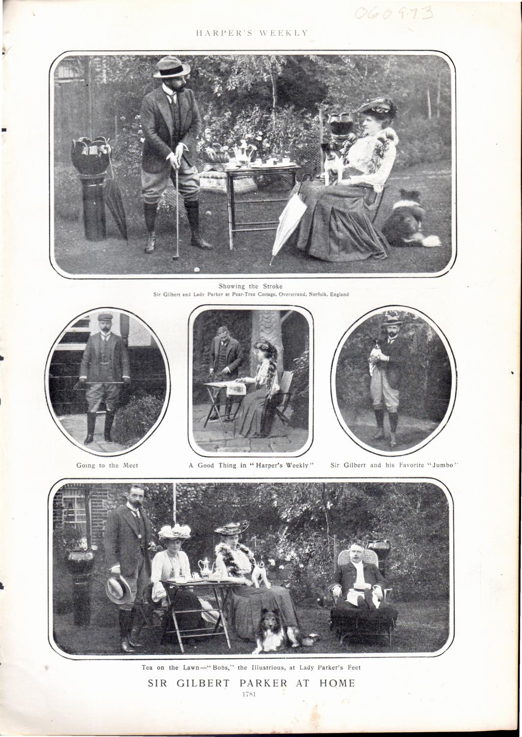 PRINT: "Sir Gilbert Parker at Home".engraving from Harper's Weekly ...