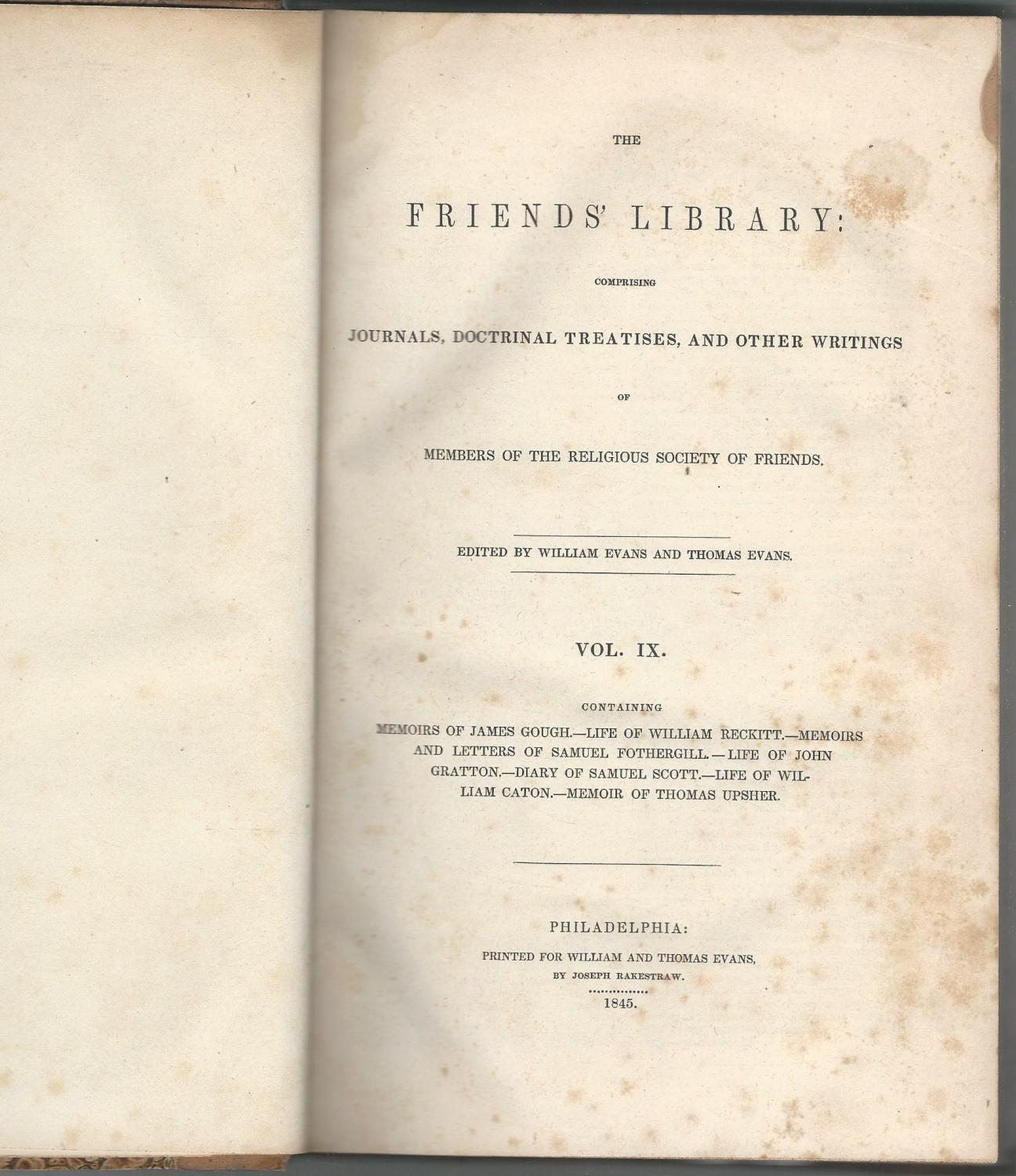 The Friend's Library: Comprising Journals, Doctinal Treatises, and ...