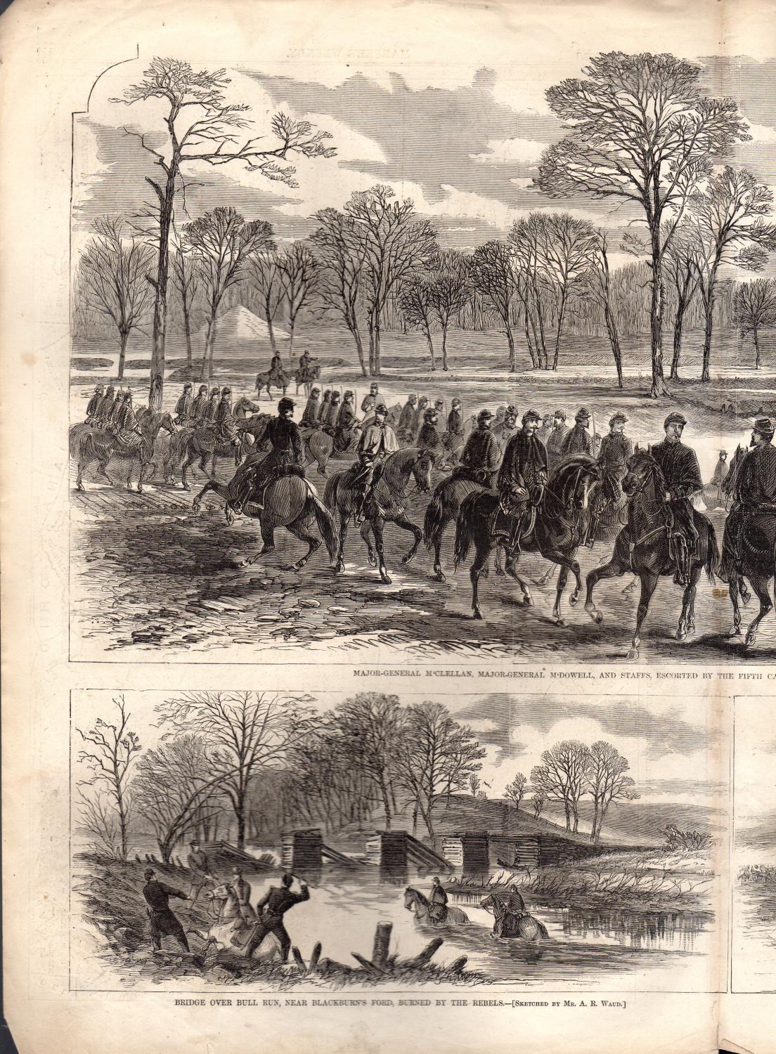 ENGRAVING: "Blackburn's Ford, Bull Run".from Harper's Weekly, March 29 ...