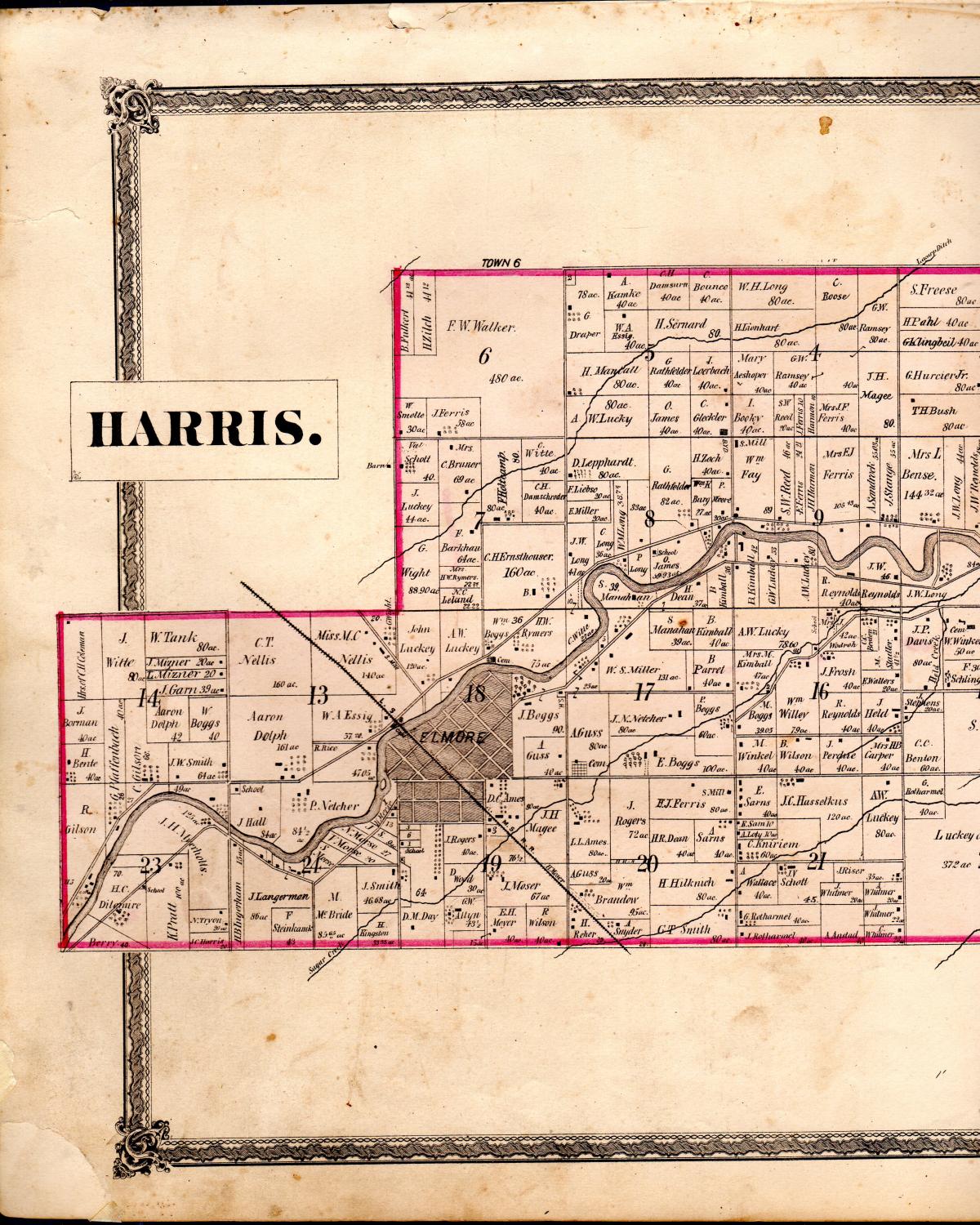 MAP: "Harris, Ohio (Lake Erie, Ohio)".from Illustrated Historical Atlas ...