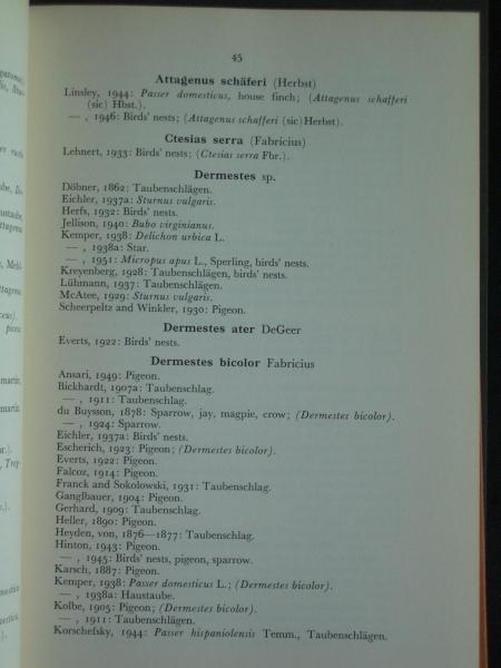 Check-List and Bibliography on the Occurrence of Insects in Birds ...