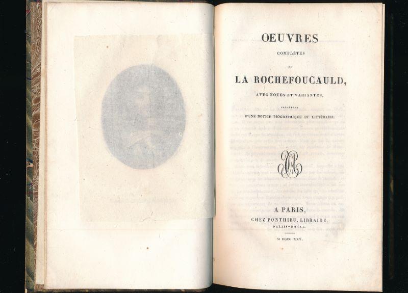 Oeuvres complètes de La Rochefoucauld by LA ROCHEFOUCAULD: (1825 ...