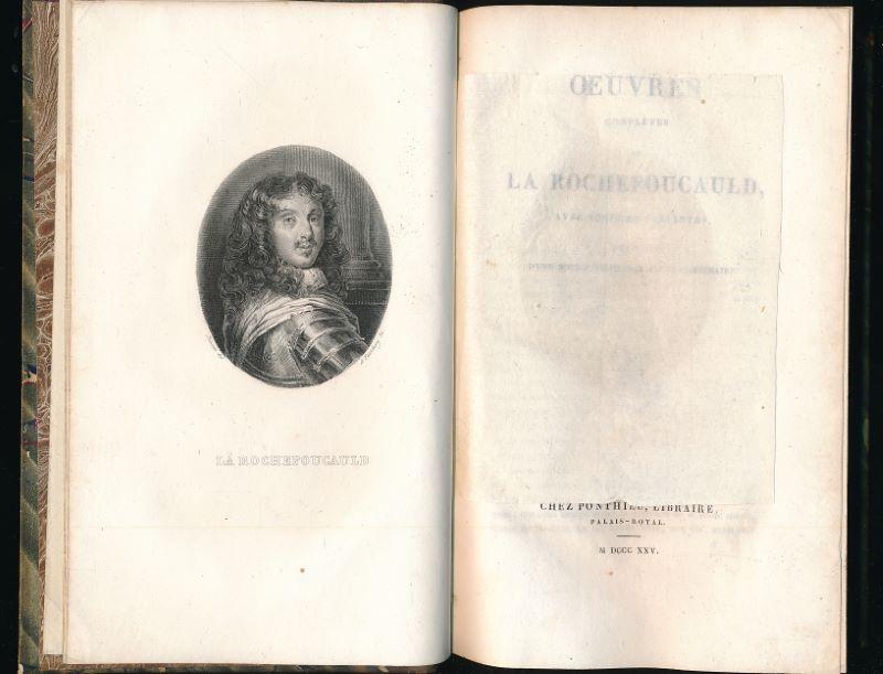 Oeuvres complètes de La Rochefoucauld by LA ROCHEFOUCAULD: (1825 ...
