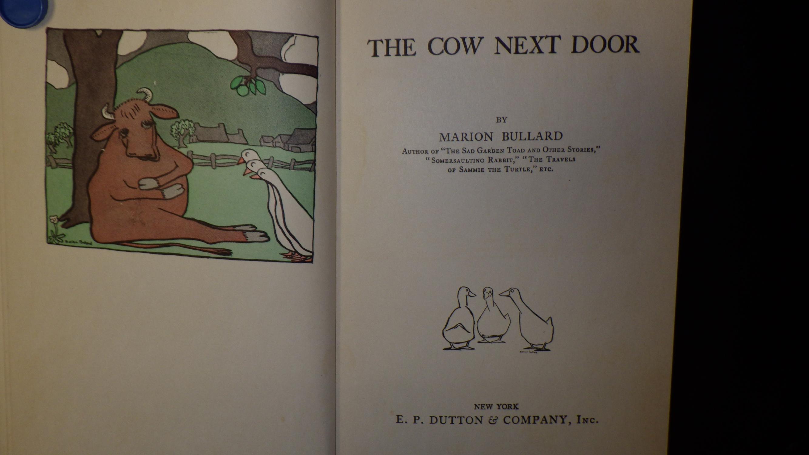 The Cow Next Door in RARE Color DustJacket of Pink Cow Seated By Tree ...