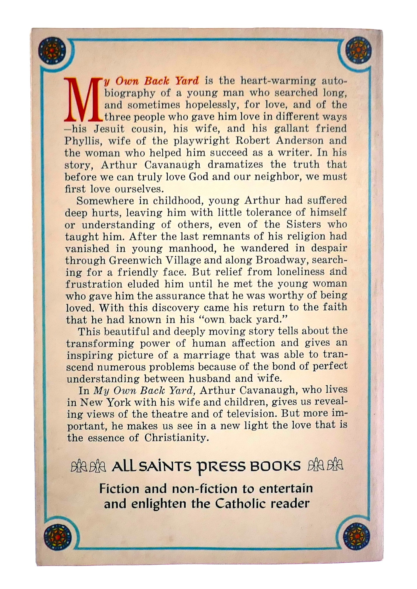 My Own Back Yard by Cavanaugh, Arthur: Very Good + Mass Market ...