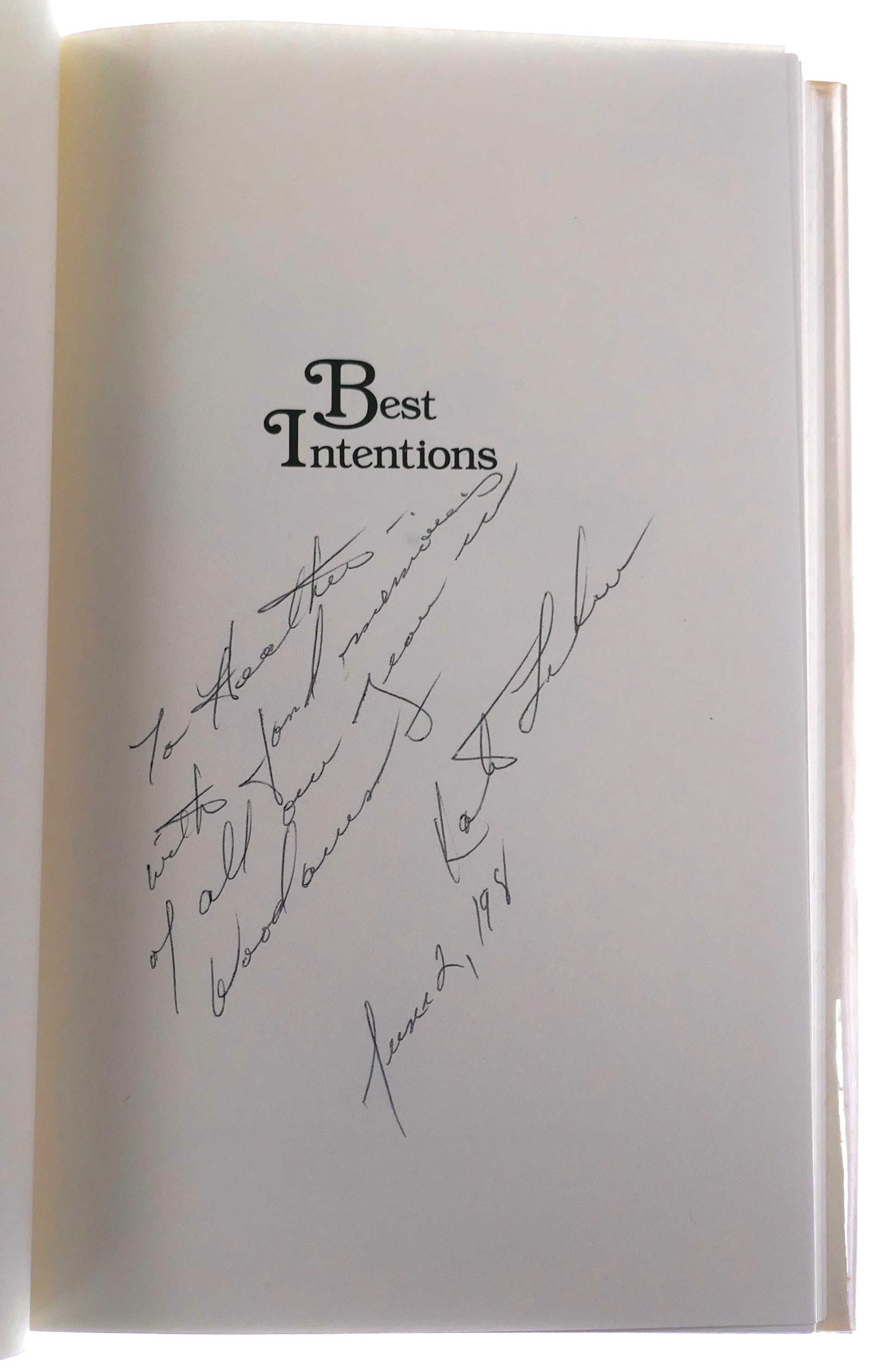 Best Intentions: A Novel by Lehrer, Kate: Very Good + Hardcover (1987 ...