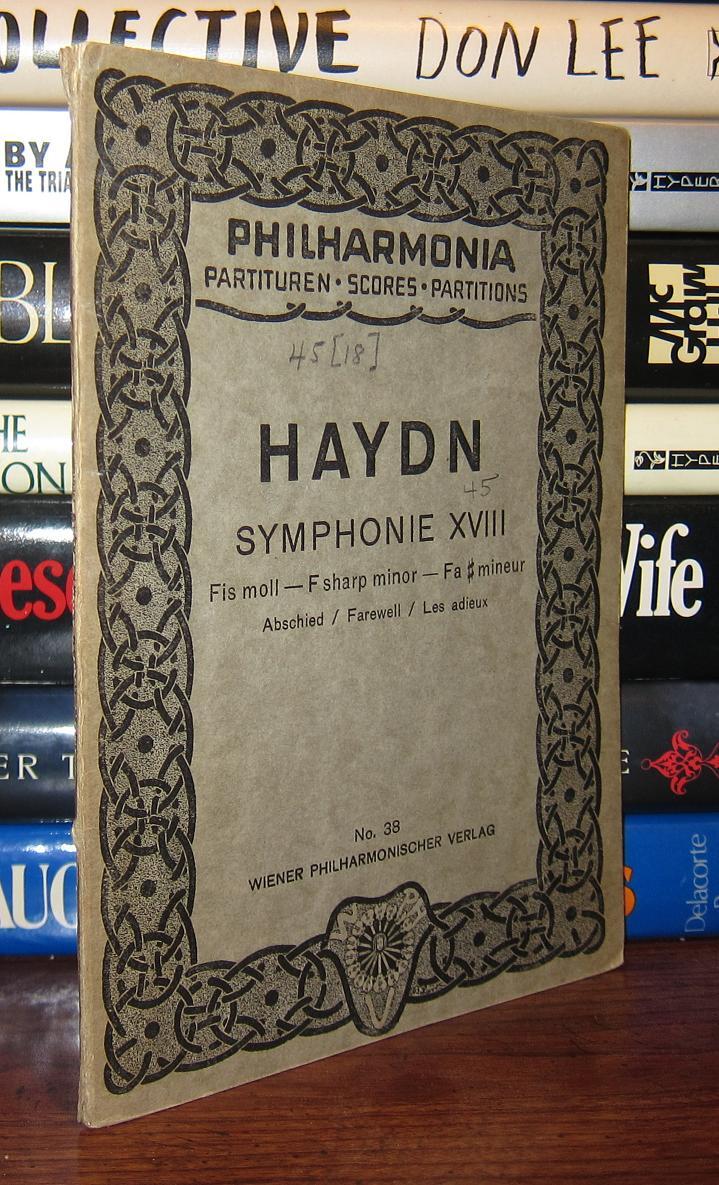 J. HAYDN SYMPHONIE XVIII [18] F SHARP MINOR by Haydn, Joseph: Softcover ...