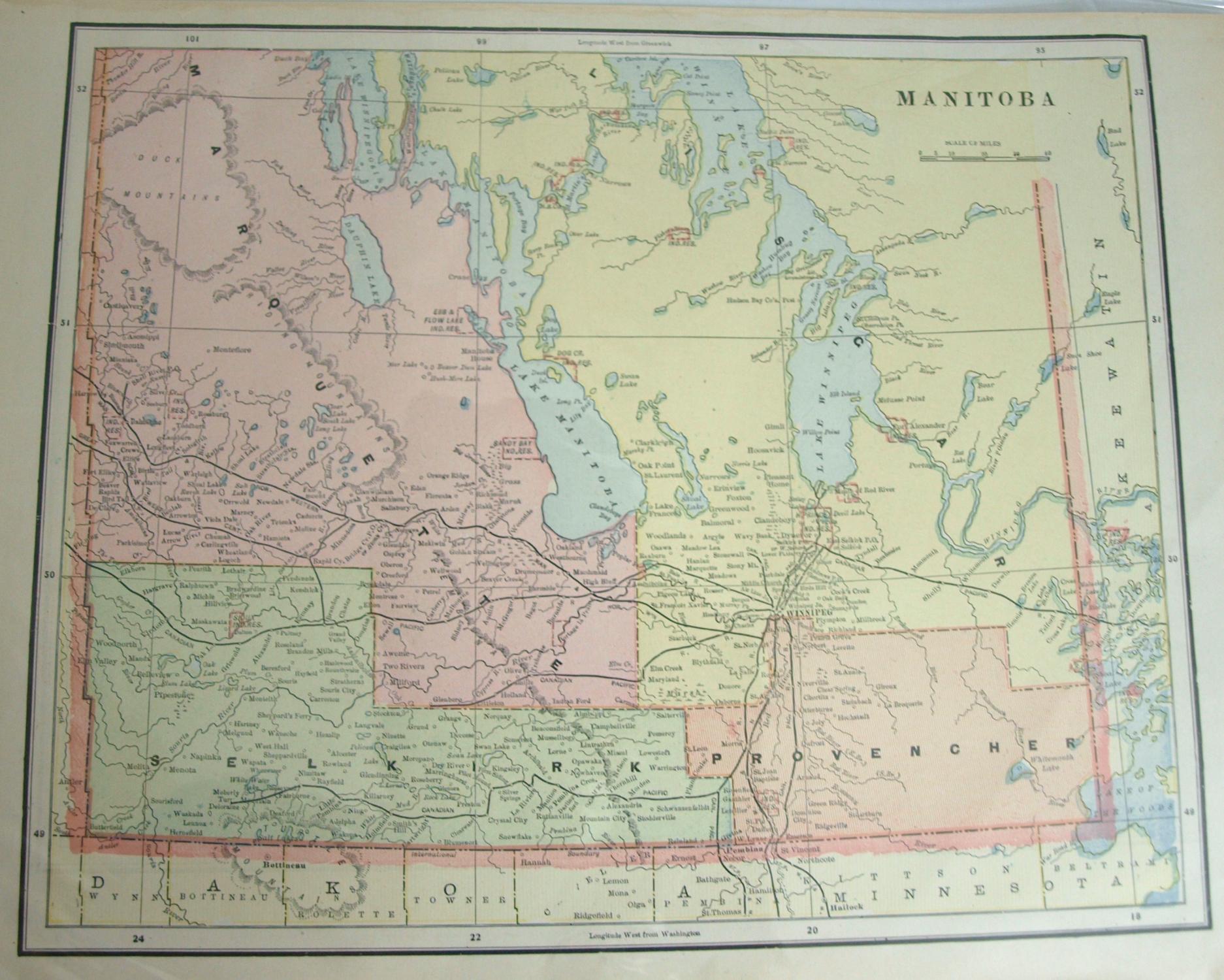 Iliff's Imperial Atlas of the World Map of Manitoba (Pg. 15) par John W ...