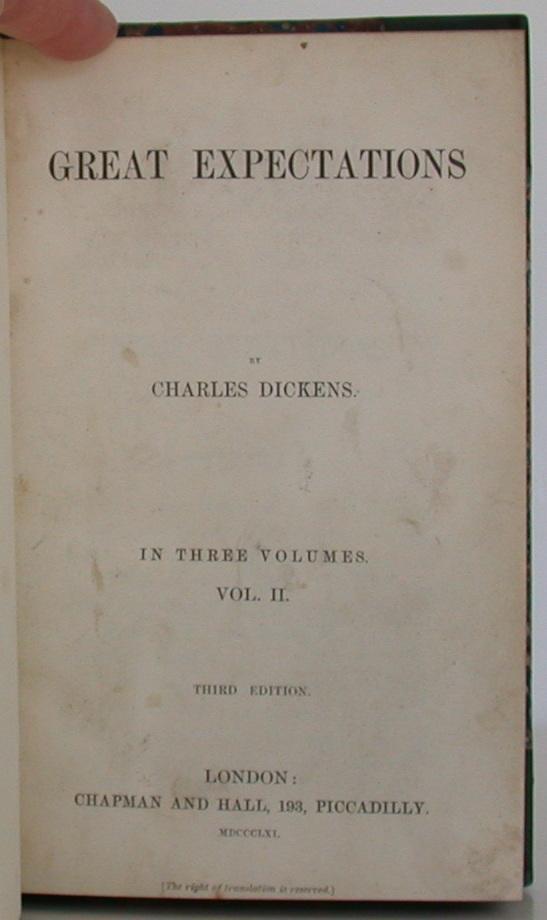 Great Expectations by Dickens, Charles: Very Good Hardcover (1861) 1st ...