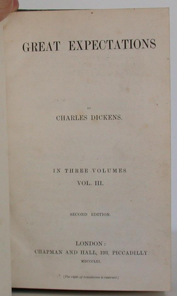 Great Expectations by Dickens, Charles: Very Good Hardcover (1861) 1st ...